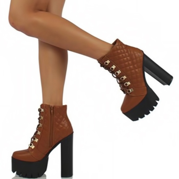 Bumper | Shoes | Bumper Faux Leather High Platform Ankle Booties | Poshmark